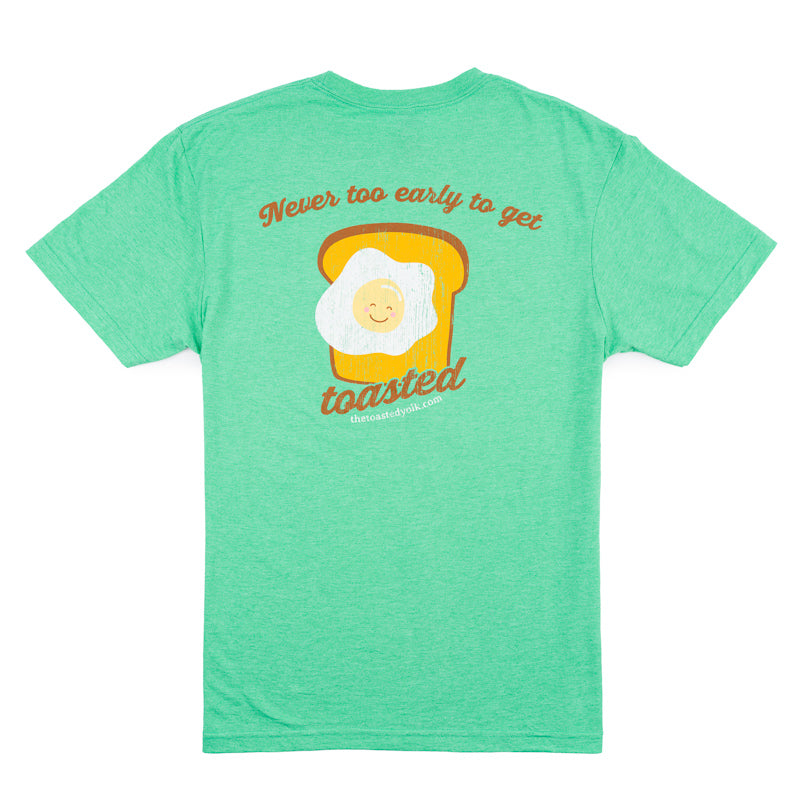 Get Toasted Tee - Heather Irish Green – The Toasted Yolk Uniforms